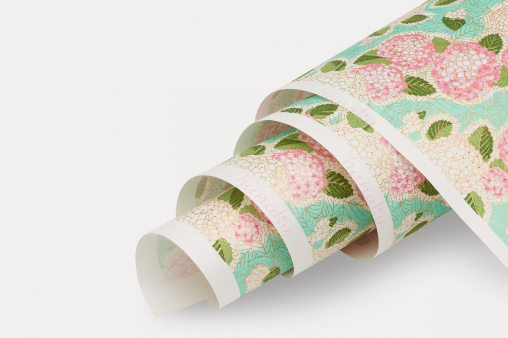 Silk Screen Printed Paper (Pink Hydrangea / Mint) - Easton Estate and ...